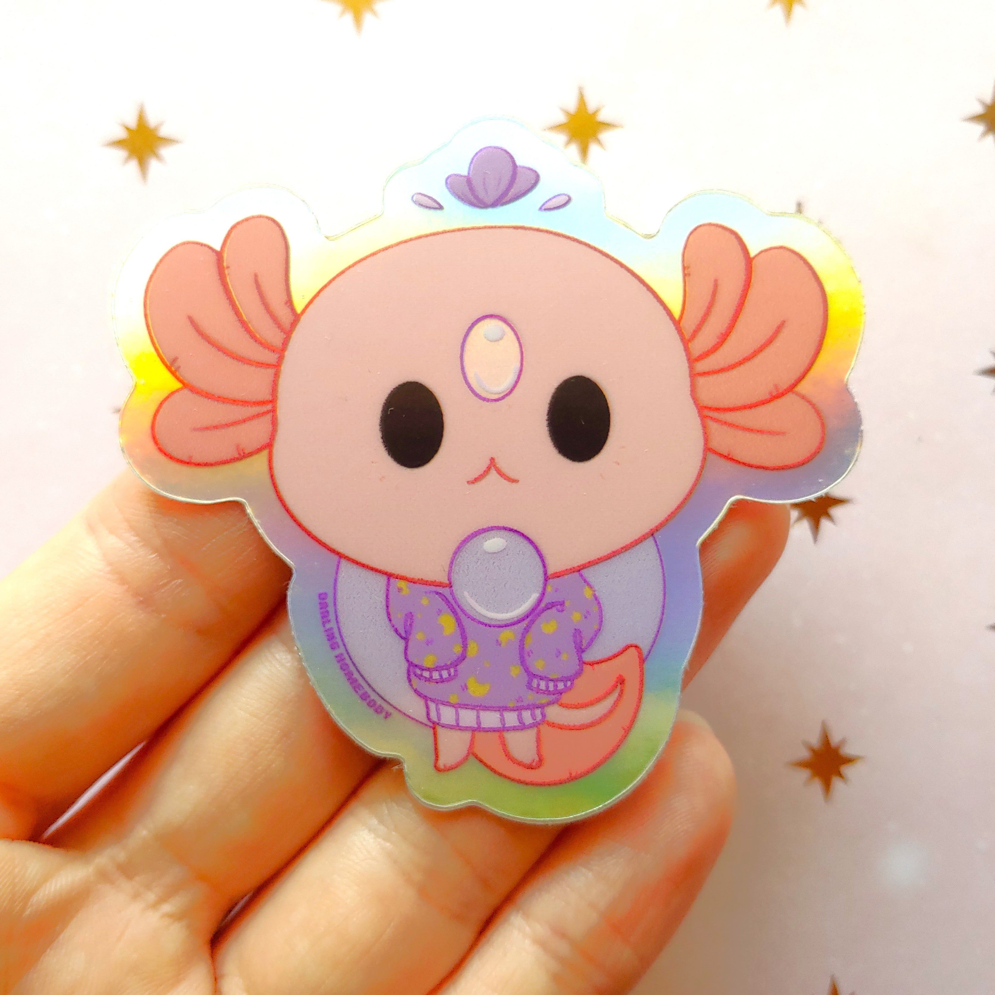 Axolotl Oracle 2023 Limited Edition Sticker. Rainbow Holographic Effec ...